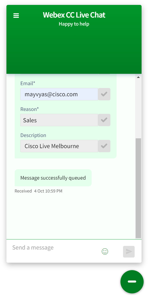 Lab 1.2: Basic Chat | Webex Contact Center Lab Repository
